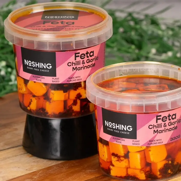 Chilli Garlic Marinated Feta 330g | Noshing - Dairy Free Cheese